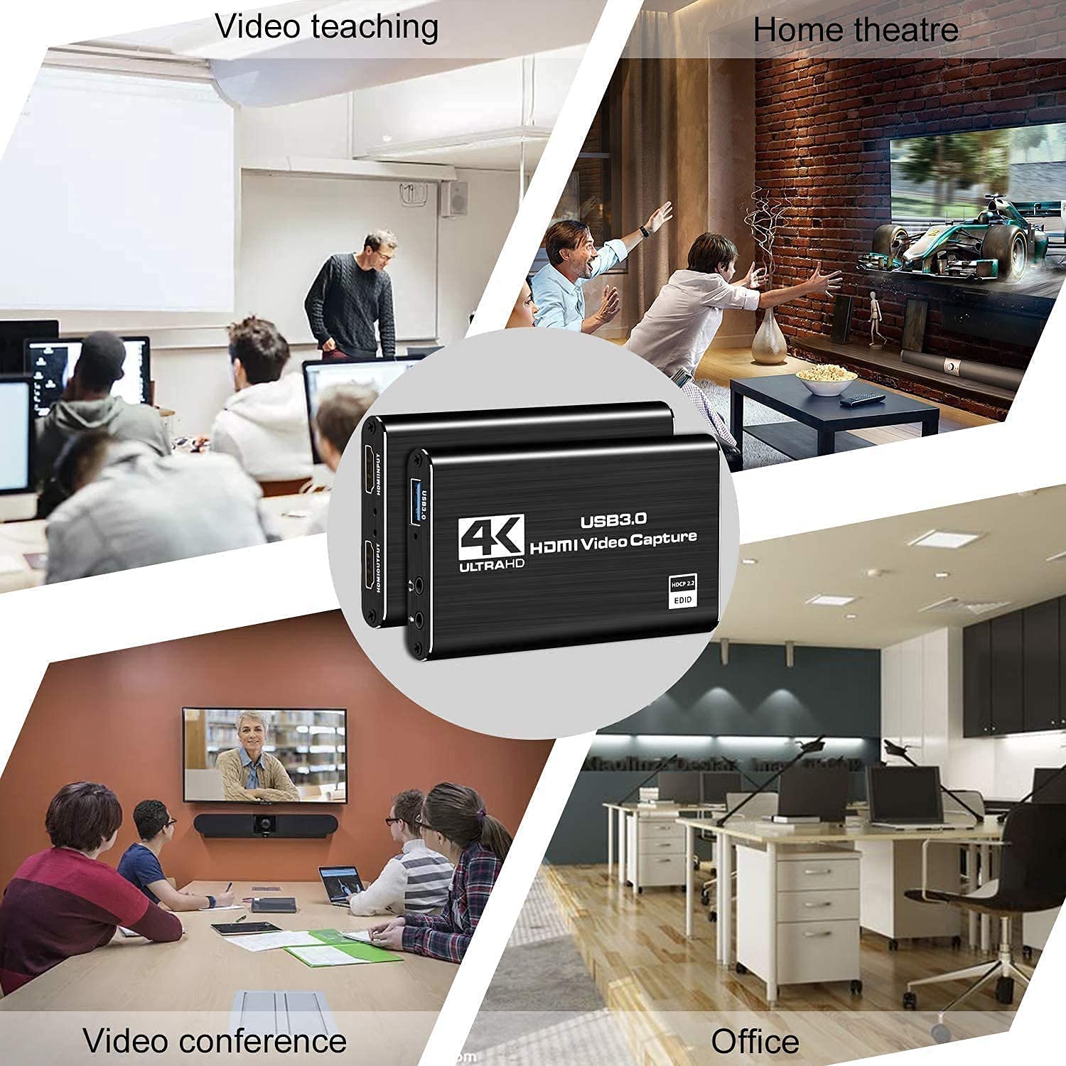 DIGITNOW Audio Video Capture Card,4K HDMI USB 3.0 Capture Adapter Video Converter 1080P 60fps Portable Capture Device for Video Game Recording Live Streaming Broadcasting,Support PS4 Xbox One Camera