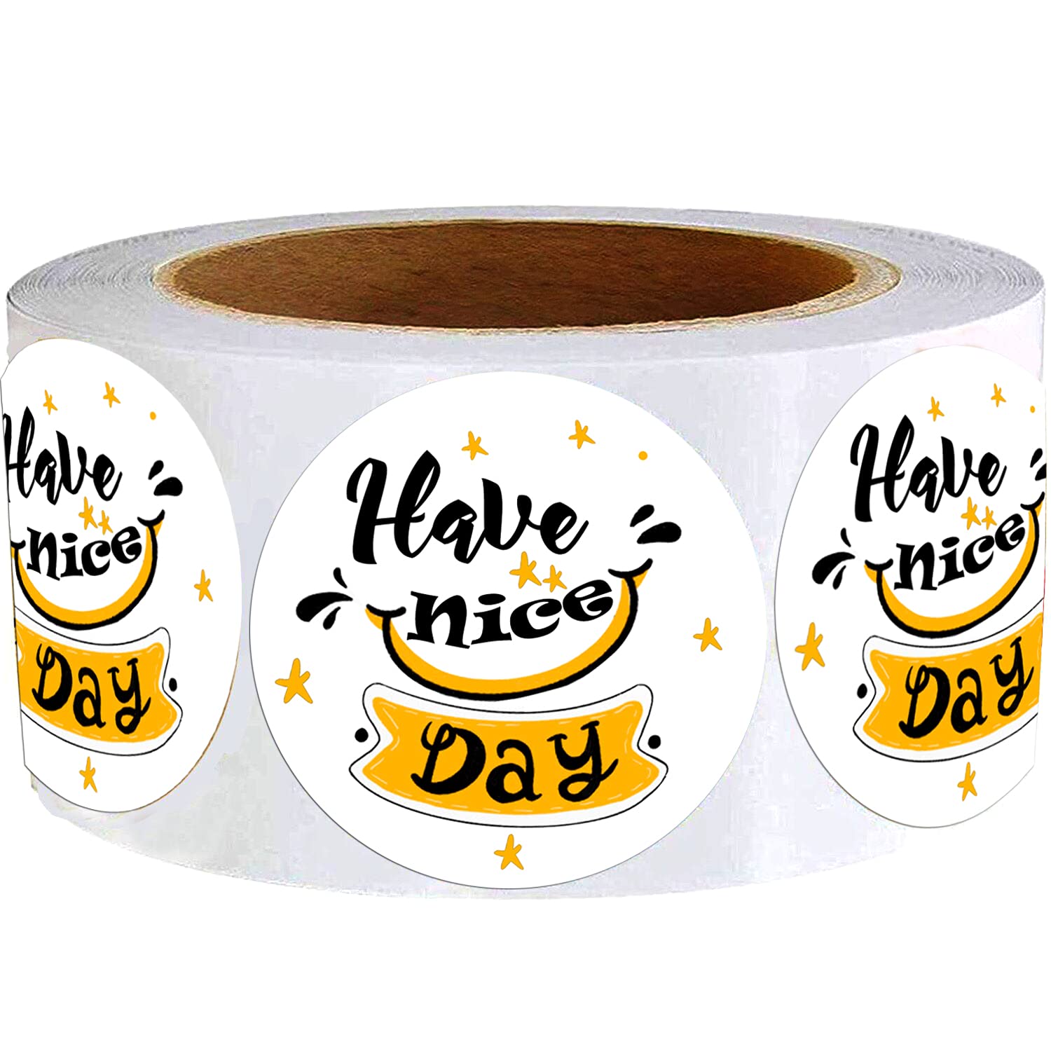 2 Inch Have a Nice Day Stickers,Decorative Business ,Envelope Sealing,Thank You Adhesive Packaging Labels for Tool Boxes,Laptops,500 Pcs Per Roll