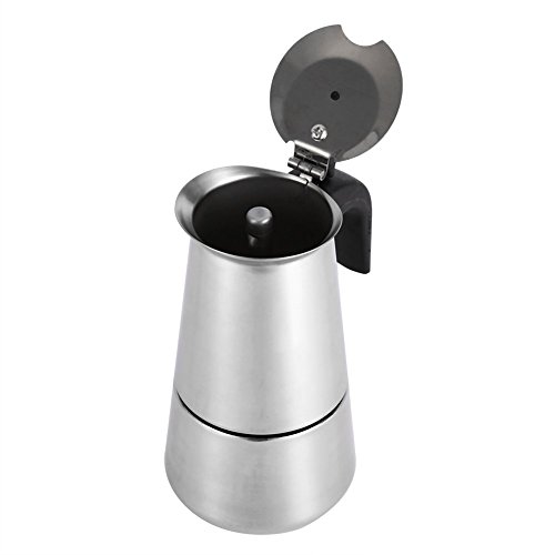 100ml Stainless Steel Mocha Coffee Pot Kettle Stove Top Espresso Make Pot, Sliver