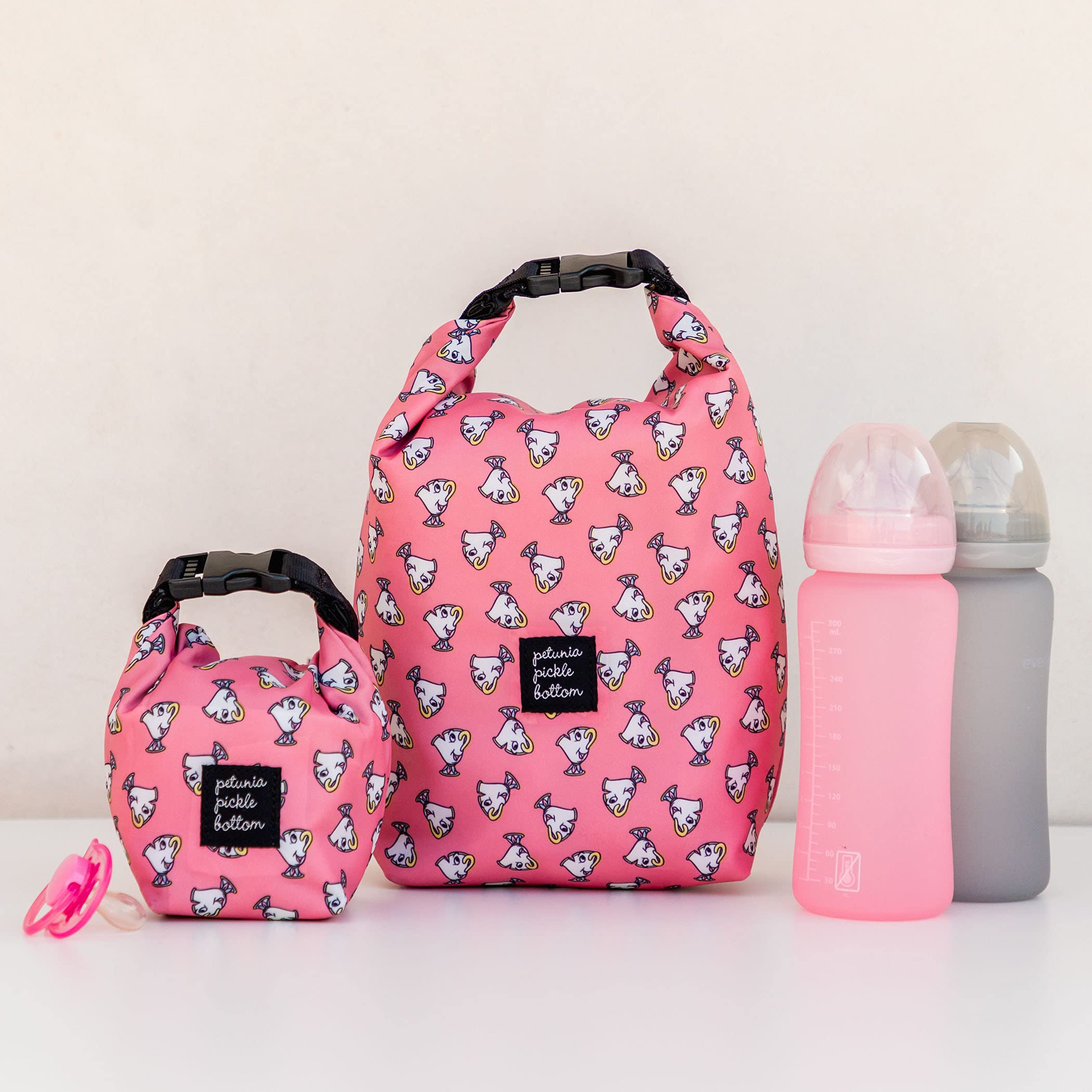 Petunia Pickle Bottom | Baby Snack Holder & Pacifier Holder | Disney Beauty and The Beast | Insulated Snack Pouch & Reusable - Cheerful Chip