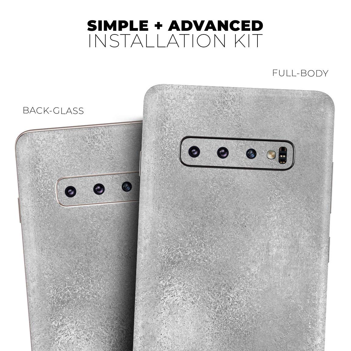 DesignSkinz Distressed Silver Texture v11 Protective Vinyl Decal Wrap Skin Cover Compatible with The Samsung Galaxy S20 (Screen Trim & Back Glass Skin)