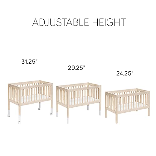 Babyletto Gelato Portable Bassinet in Washed Natural and White, Greenguard Gold Certified