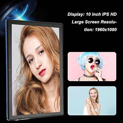 10 Inch Tablet, Blue 8-core CPU HD Tablet for on The Go (US Plug)