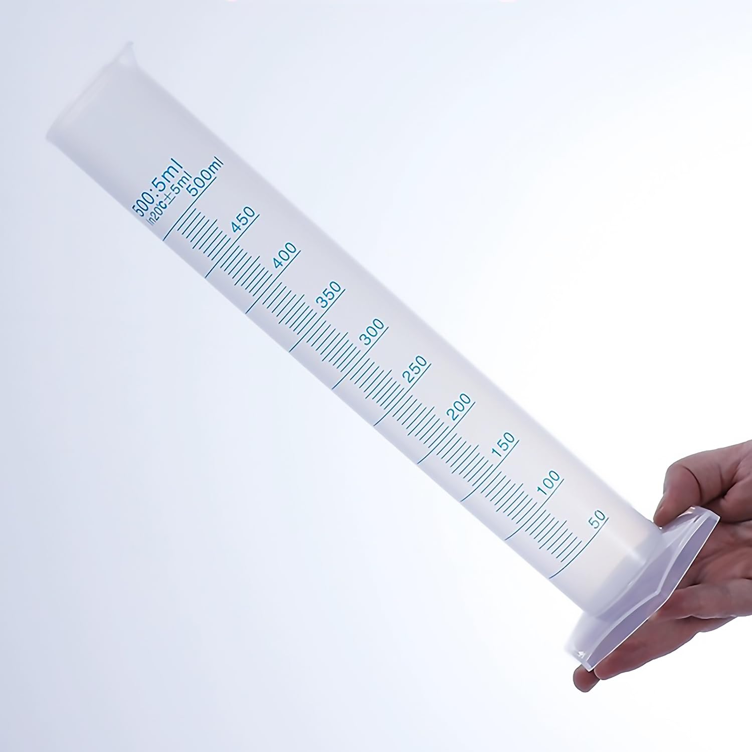 500ml Plastic Measuring Graduated Cylinder, Polypropylene Plastic, 2-Sided Marking, Ideal for Science, School and Home Lab, HUAOU, Pack of 1