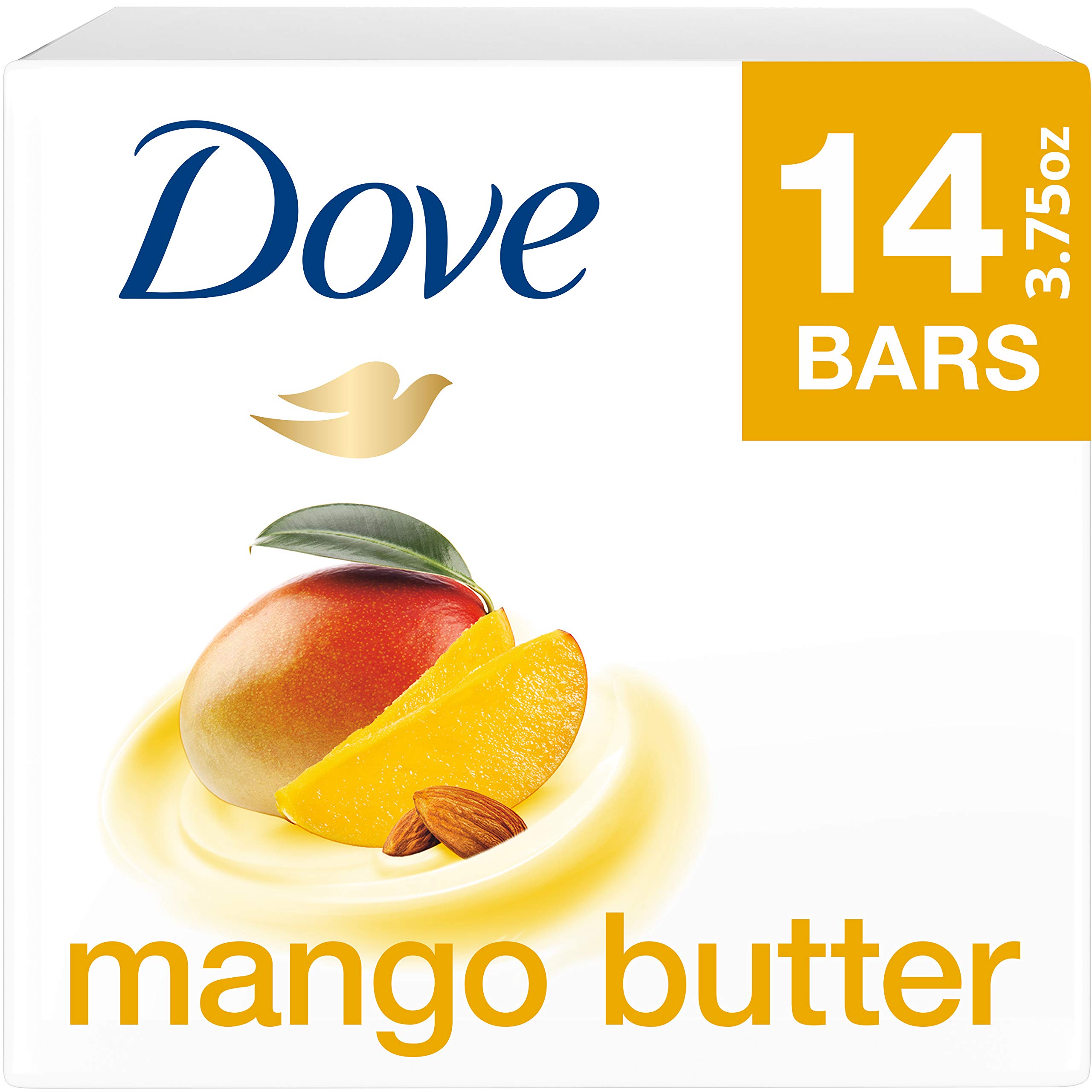 Dove Beauty Bar With Mango Butter 14 Bars To Moisturize Dry Skin More Moisturizing Than Bar Soap 3.75 oz