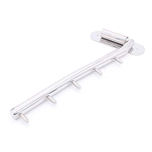 2 Set of NUZAMAS Wall Mounted 304 Stainless Steel Swing Arm Holders, Clothes Coat Hanger, 5 Hooks Coat Rack Closet, Storage Organizer Mirror Finished with Installation Kits