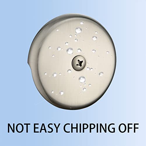 1-Hole Bath Tub Overflow Faceplate Single Hole Trim Bathtub Drain Over Flow Plate Cover With Matching Screw And Adapter Universal-Fits For Bathroom Replacing Plates, Brushed Nickel Finish