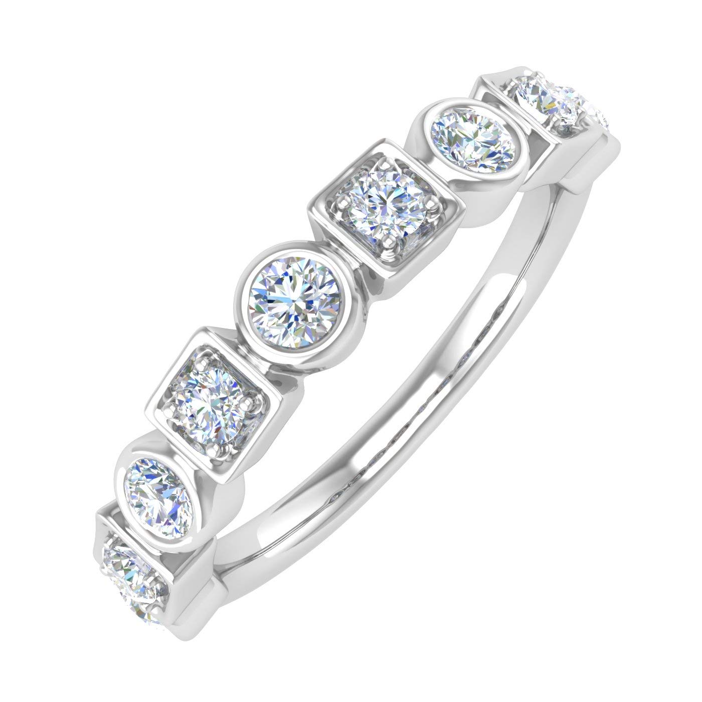 1/2 Carat Diamond Wedding Ring in 14K White Gold (Ring Size 10)