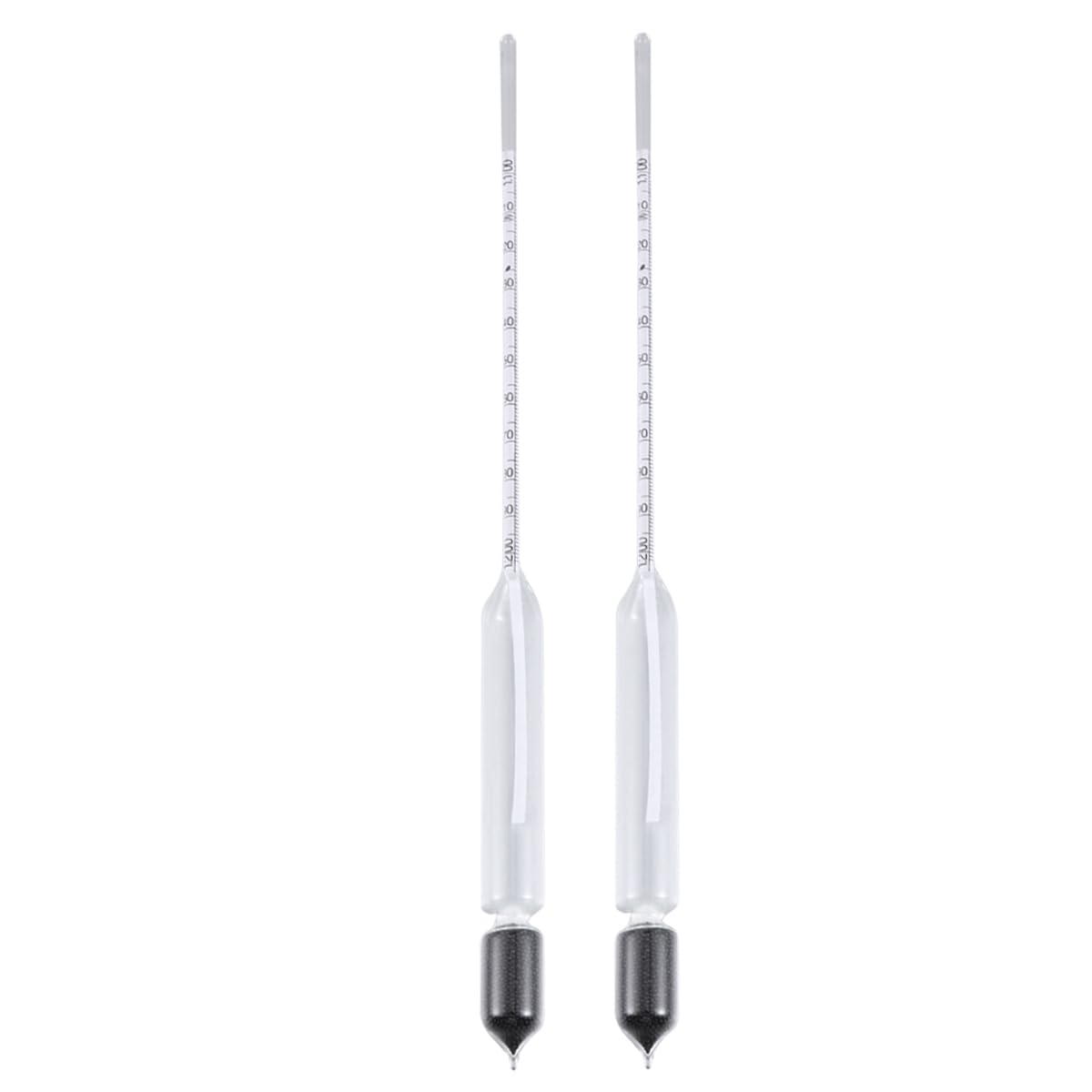 2Pcs Glass Hydrometer Densitometer Glass Float Meter, Pram,Light Meter (1.1-1.2)