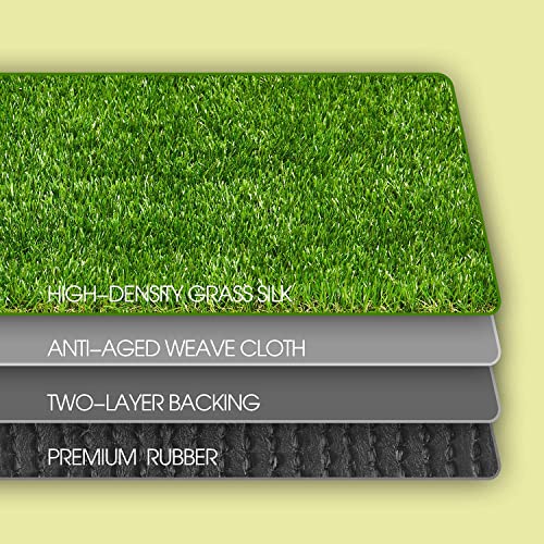 AYOHA Artificial Turf 4' x 5' Realistic Synthetic Grass, 1.38" Pile Height, Fake Lawn, Landscape for Pets Area, Play Ground, Pool Area, Backyard, Patio, Balcony, Drainage Holes, Custom Size
