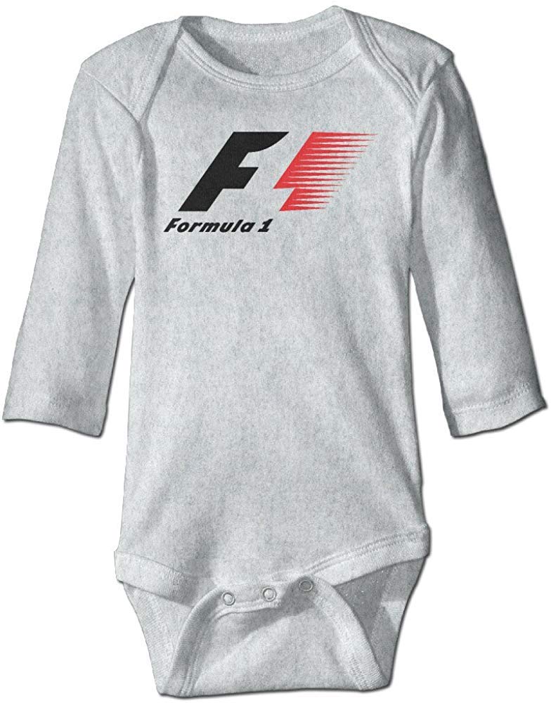 SADODER Fengziya Baby F1 Racing Formula 1 Baby Long Sleeve Bodysuit 6-12 Month Gray