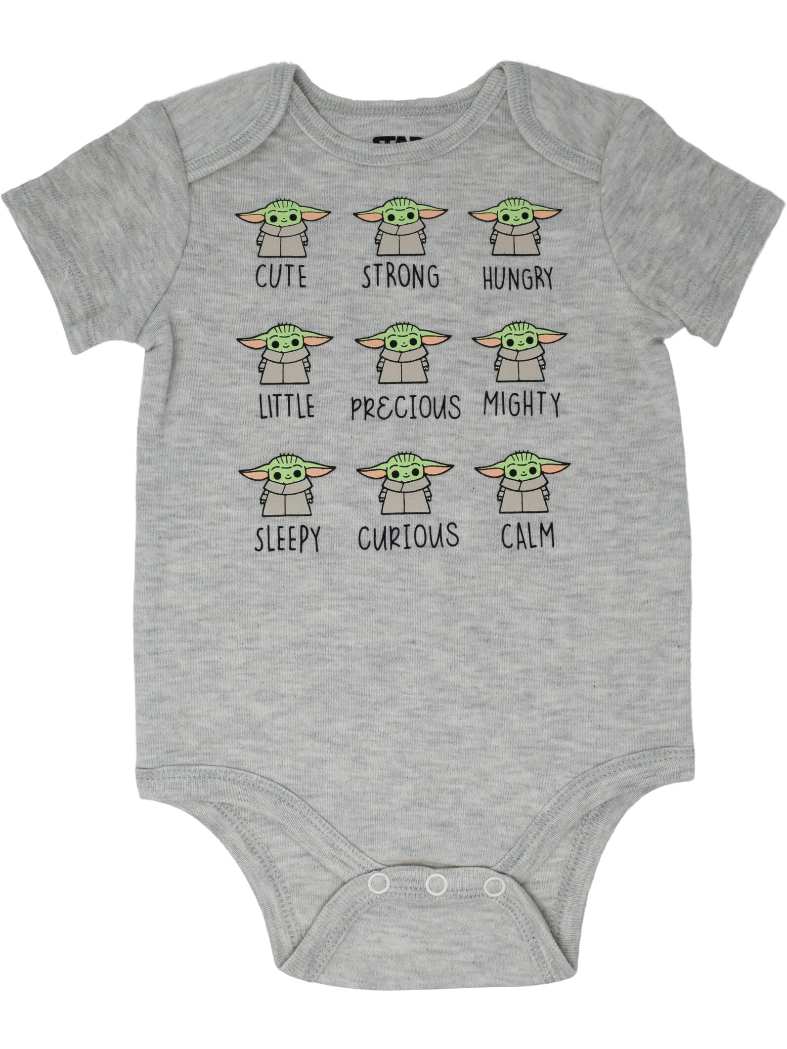 STAR WARS Baby Yoda Newborn Baby Boys 2 Pack Short Sleeve Baby Bodysuits Blue/White 3-6 Months