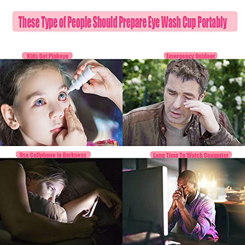 Eye Wash Cup,Eye Wash Bath Kit – 2pcs Silicone Eye Care Tired Eyestrain Makeup Dust Effective Eye Cleaner Treatment with Storage Container