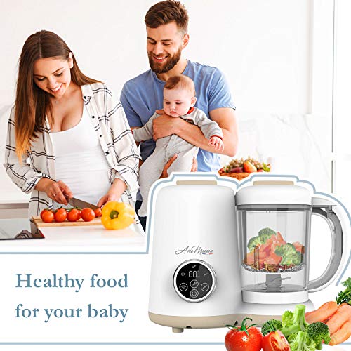 Avec Maman - Baby Chef 4-in-1 Food Processor for Babies - NEW 2023 - Steamer - Blender - Bottle Warmer - Jar Warmer - Multifunctional Baby Food Maker - BPA-Free & Certified Safe