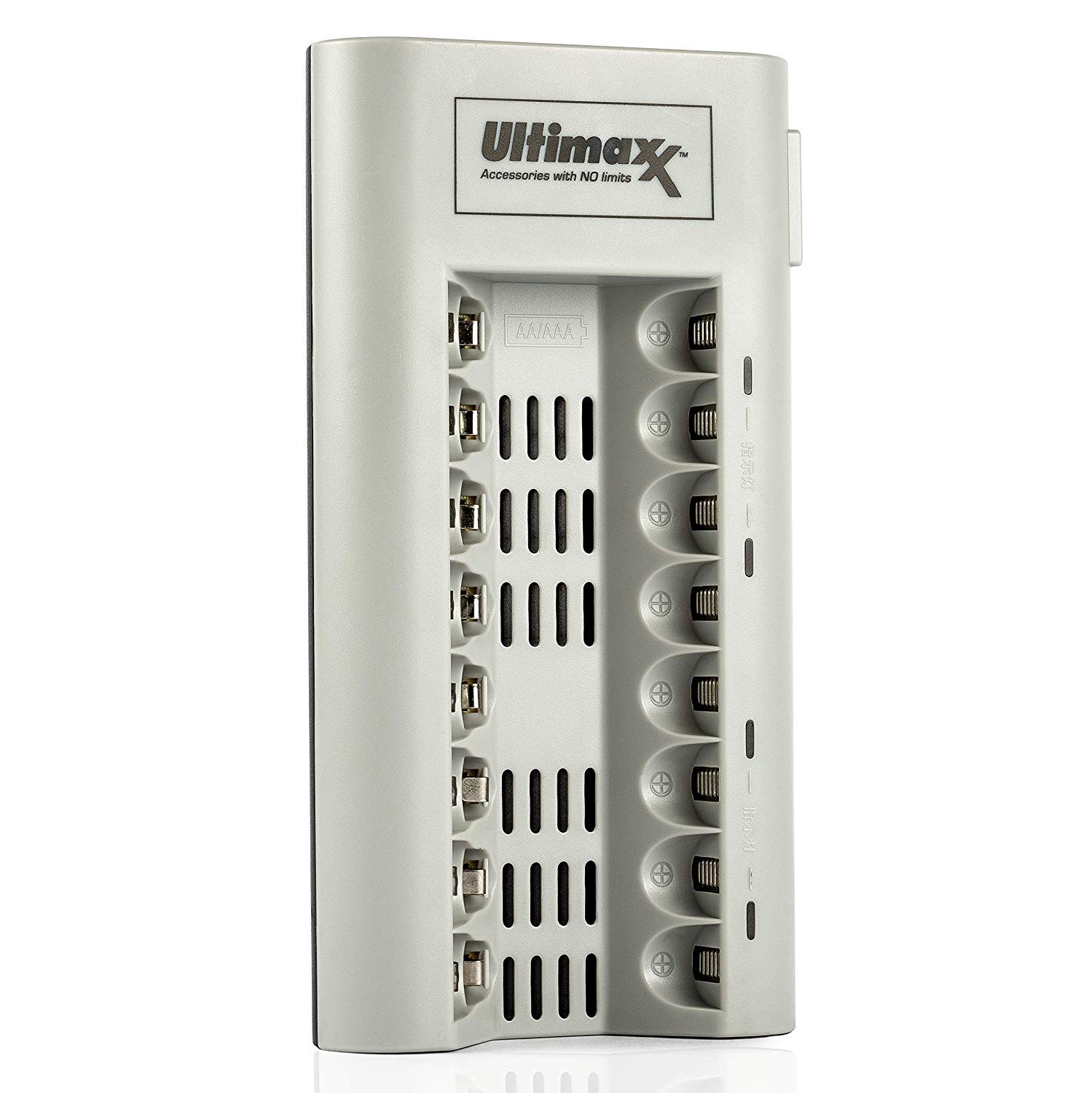 Ultimaxx Charger with Batteries β 8 Port Battery Charger with 4 AA Batteries 3150mAh and 4 AAA Batteries 1100mAh Memory Free- Rechargeable, Ni-MH, Durable & Long-Lasting Batteries