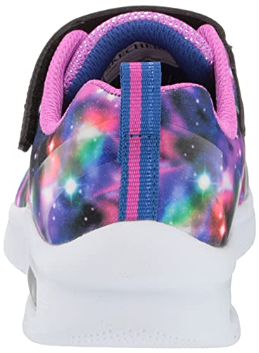 Skechers Girls Microspec Max - Spiral Galaxy Sneaker, Blue Multi, 4