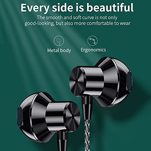 Opla3ofx Type-C Wired Earbuds in Ear Headphones with Built-in Mic & Volume Control, Earbuds Wired Stereo Universal Earphones in-Ear Headphones Bass Earbuds Pink