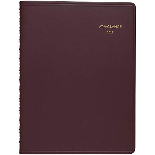 2021 Weekly Appointment Book & Planner by AT-A-GLANCE, 8-1/4" x 11", Large, Winestone (709505021)