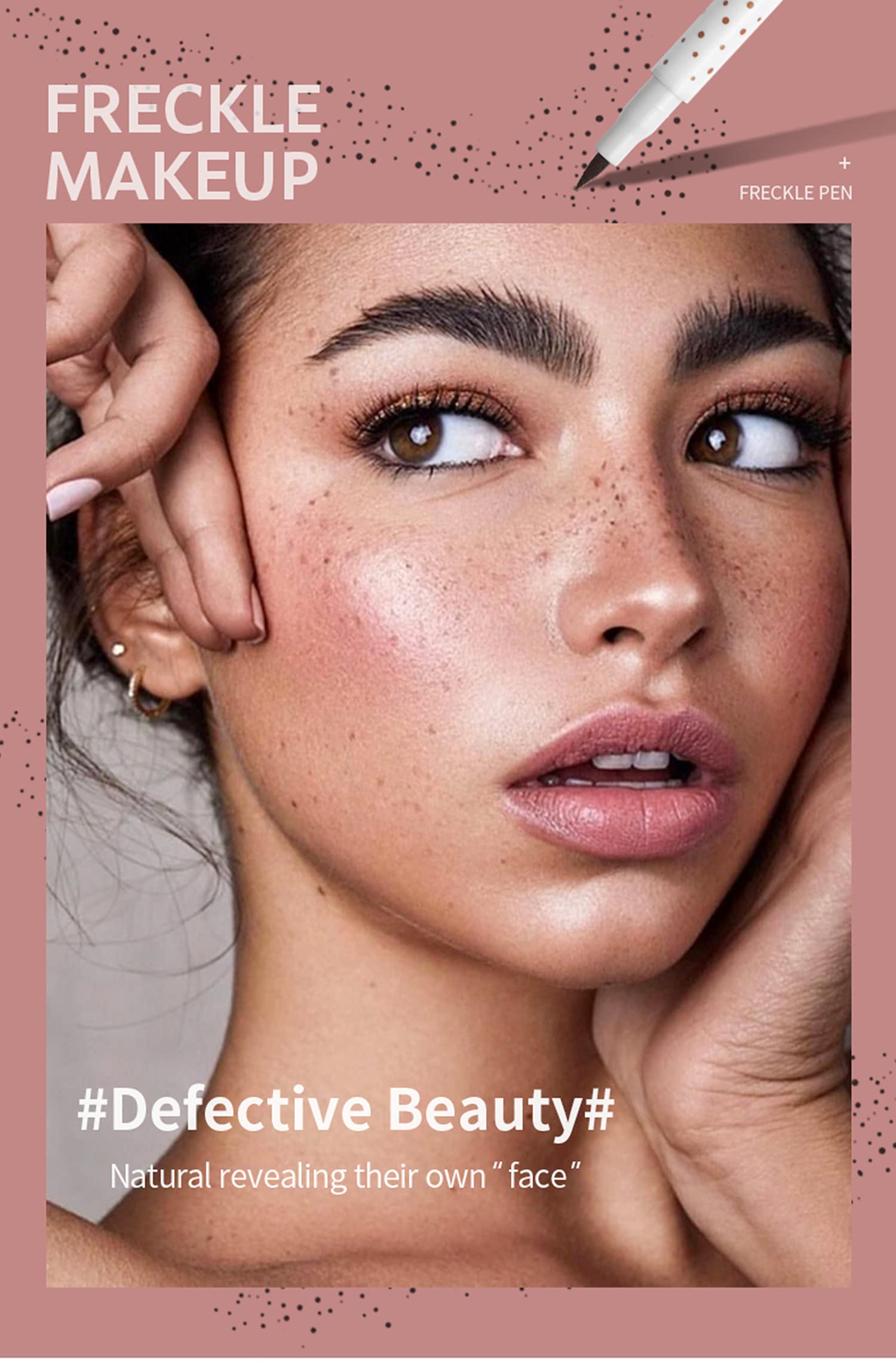 MAEPEOR Freckle Pen Natural Faux Freckles Makeup Pen Waterproof Longlasting Soft Dot Sopt Pen Create Natural Sunkissed Skin for Beginners or Professional (Light Brown)