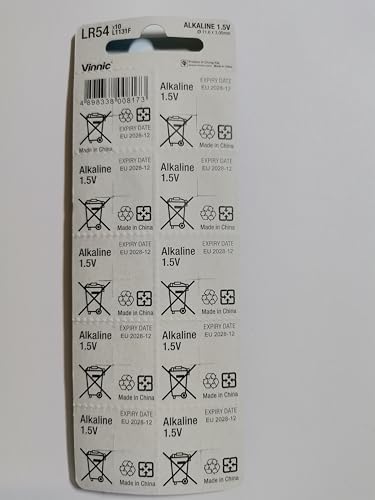20 VINNIC 1131F LR54 AG10 ALKALINE BATTERIES 1.5V WATCH NO MERCURY 2025 NEW