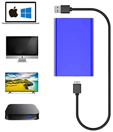 RENJUN HDD External Hard Drive 750gb / 500gb / 320gb, 2.5-inch Metal Portable USB 3.0 Backup Storage, Suitable for Desktop, Pc, Laptop, MacBook, Ps4, Xbox One, Smart Tv (250GB,Sliver)