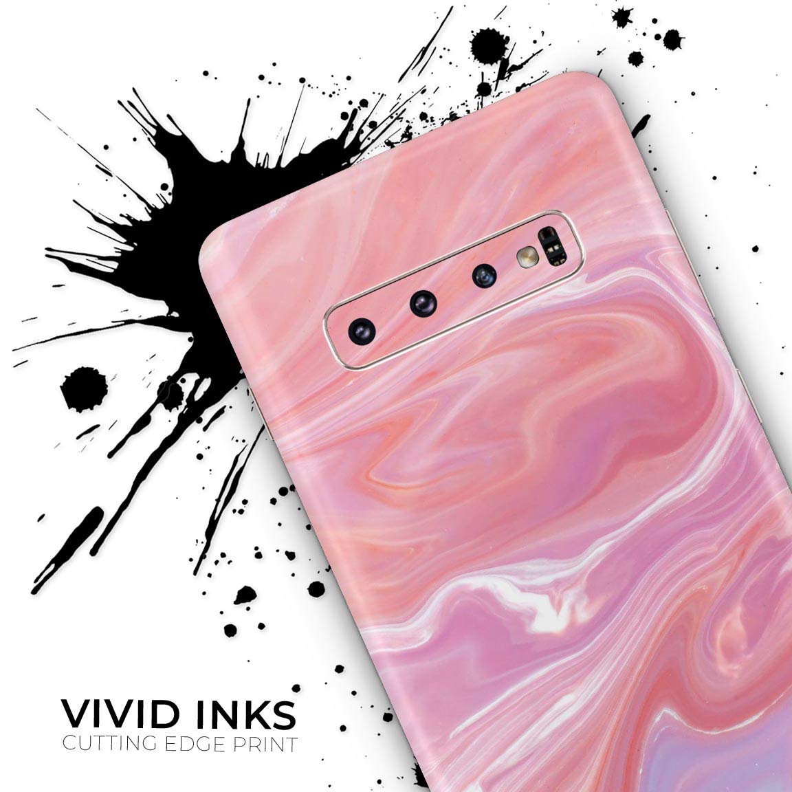 DesignSkinz Marbleized Pink Paradise Protective Vinyl Decal Wrap Skin Cover Compatible with The Samsung Galaxy S20 (Screen Trim & Back Glass Skin)
