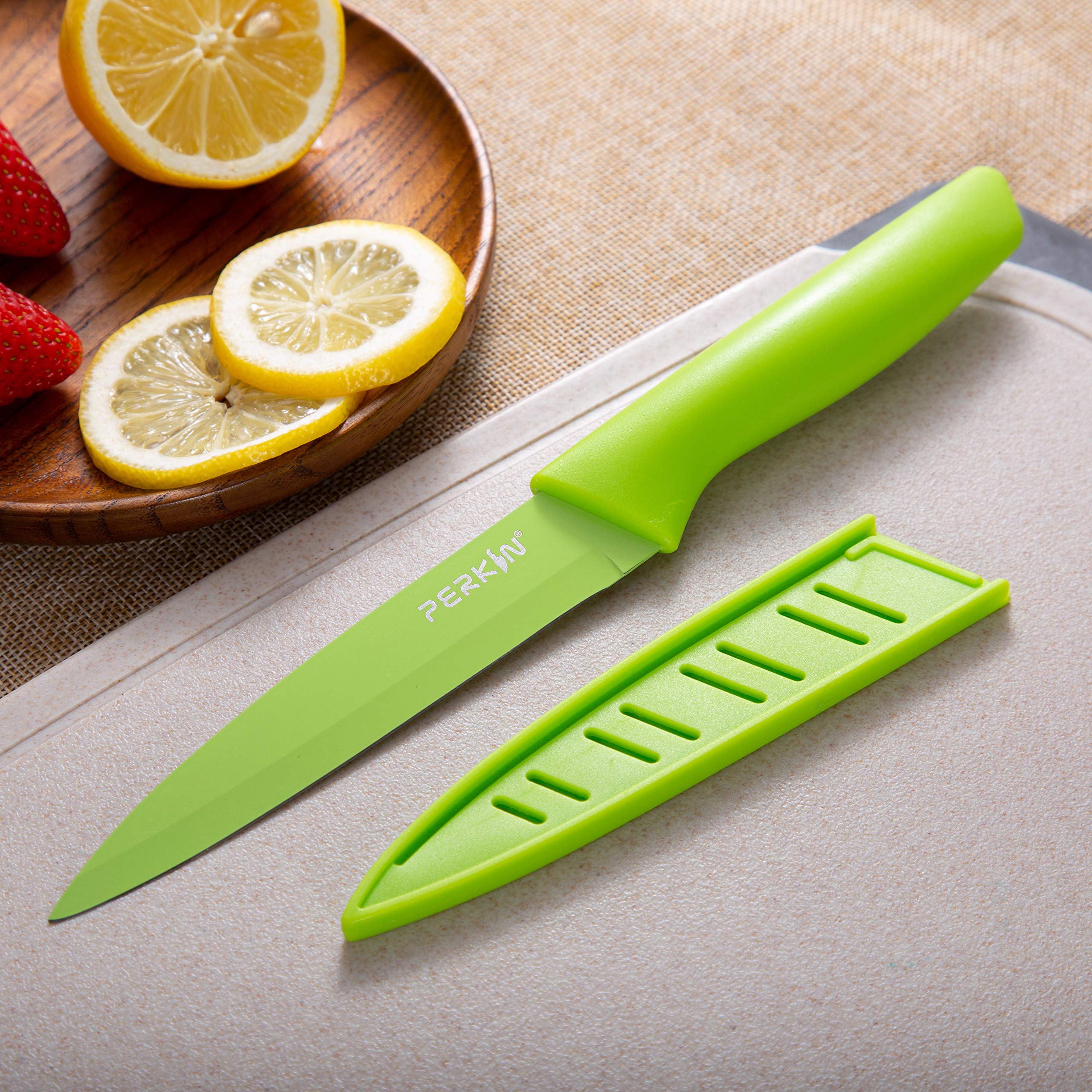 Perkin Utility Knife Kitchen Knife Cooking Knife Stainless Steel Sheath Knife Ergonomic Handle
