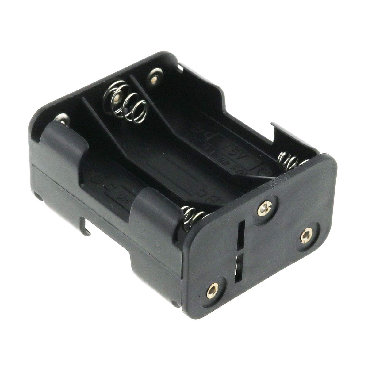 E-outstanding AA Battery Holder 2Set 6x1.5V AA Black Thicken Battery Holder Case Box with I Type Wired Battery Clip Standard Snap Connector