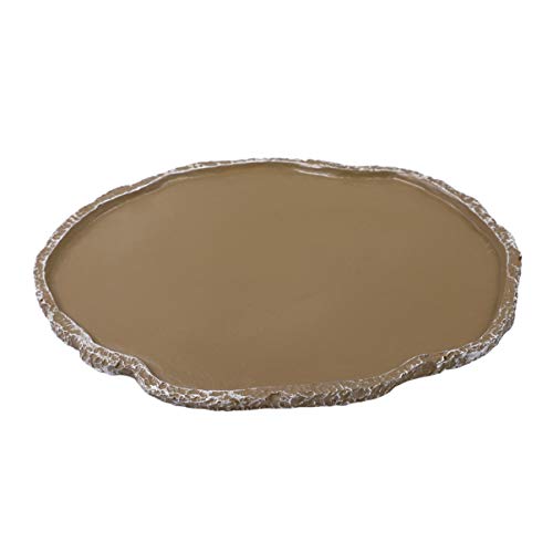 POPETPOP Reptisoil Reptiles Reptile Feeding Bowl Resin Thicken Water Dish Bowl Breeding Tray Feeding Plate for Lizard Snake Gecko Turtle Iguana Tortoise Reptisoil Auto Feeder