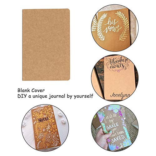 3 Pack Travel Journal Notebook for Travelers or School - Kraft Brown Soft Cover - 5.5” x 8.25” - 96 Ruled Pages/48 Sheets