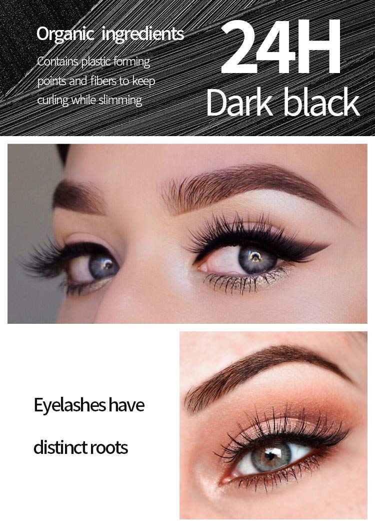 4D Silk Fiber Eyelash Waterproof Mascara and Eyeliner Set Ultimate Black Volume and Length Lengthening Mascara Ultra Black Eyeliner