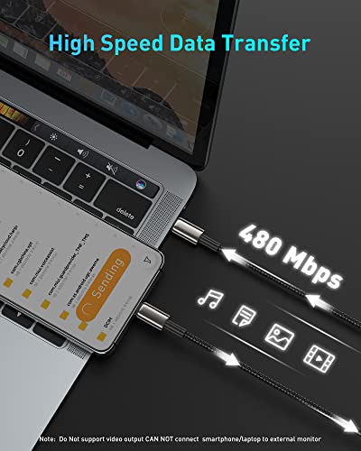 USB C Cable, Baseus 100W PD 5A QC 4.0 Fast Charging USB C to USB C Cable, Zinc Alloy Nylon Braided Type C Data Cable for Samsung S21 S20+ S10 Note 10 iPad Pro MacBook Pro Google Pixel and more (3.3ft)