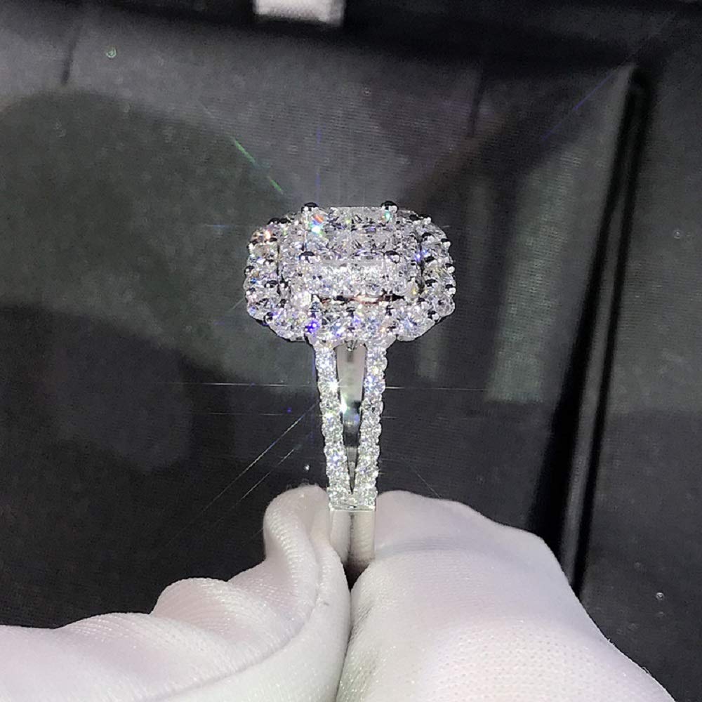 1. Fashion luxury hearts and arrows simulation moissanite dazzling diamond engagement ring for women (6)