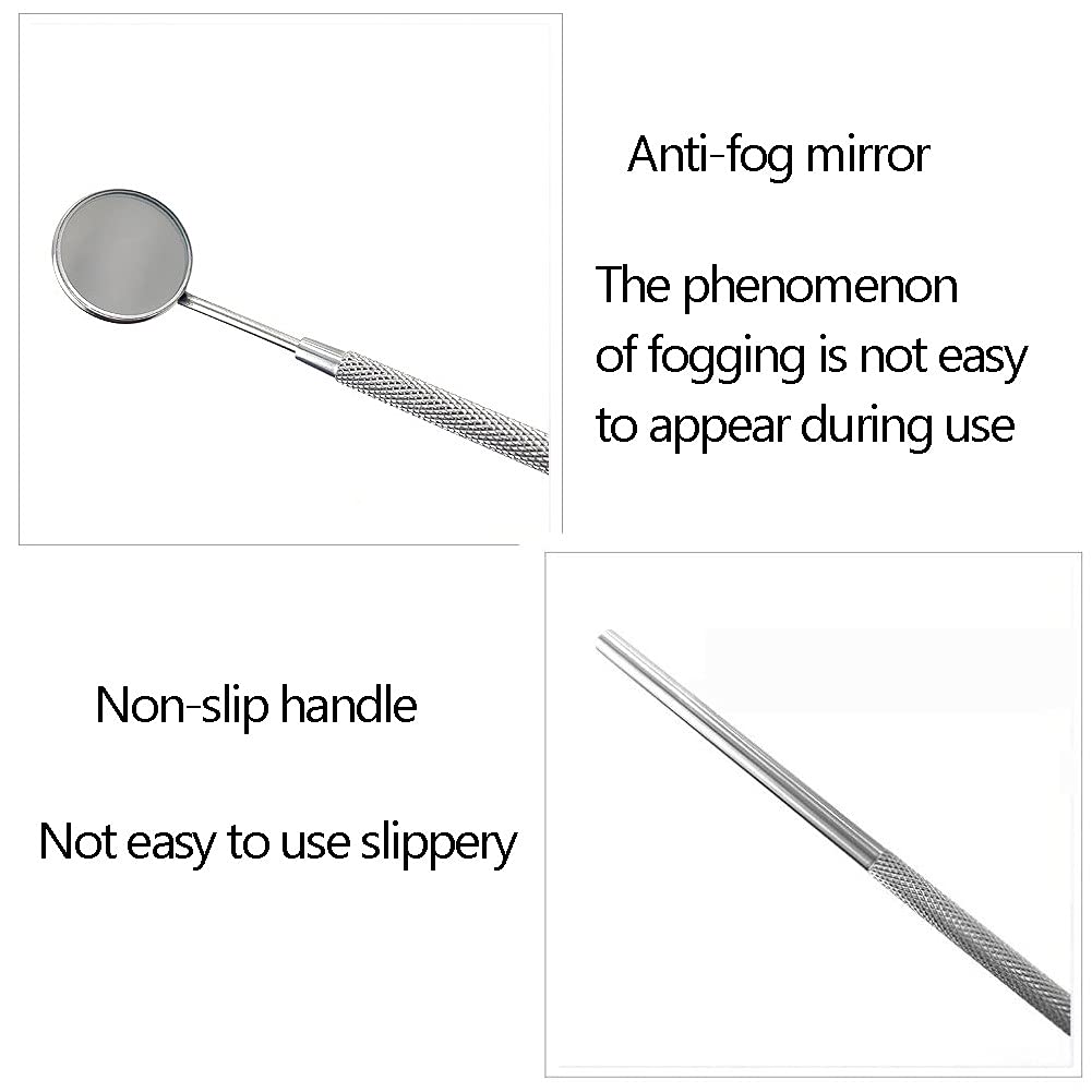 Oral Magnifying Mini Mouth Mirror Tool Inspect Instrument Auto Dentist Magnifier Intraoral(3 Pcs)