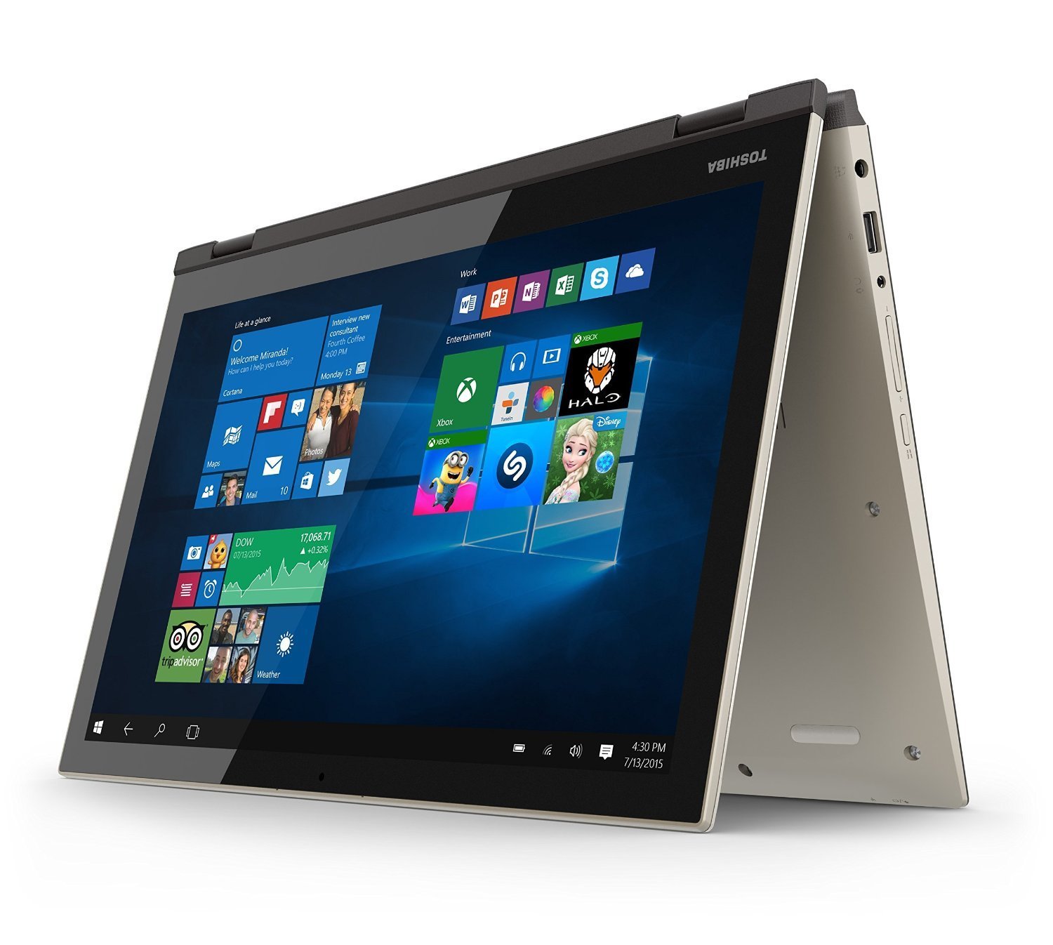 2016 Generation Toshiba Satellite Fusion 15.6" 2-in-1 Convertible Full HD IPS Touchscreen Laptop, Intel Core i7-6500U, 8GB RAM, 256GB SSD, HDMI, Backlit Keyboard, Webcam, Windows 10