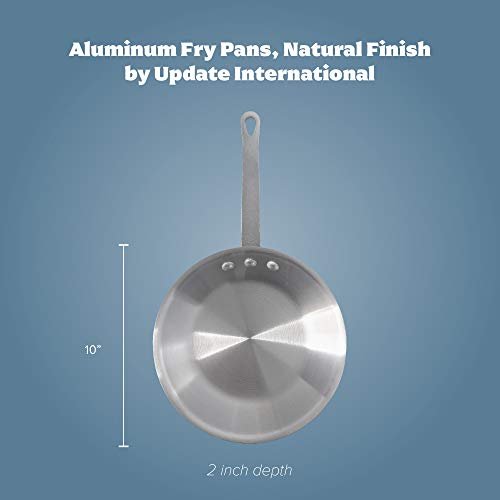 10 Inch Natural Finish Aluminum Frying Pan, Fry Pan, Commercial Grade - NSF Certified