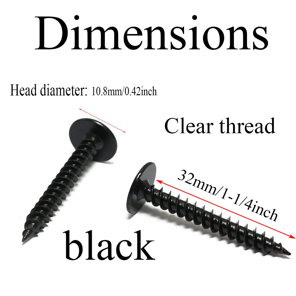 Pro Bamboo Kitchen 50pcs Black Round Head Self Tapping Philips Screw #8x1-1/4" Carbon Steel Truss Head Tapping Screw with Washers for Computers and Other Electronic Products