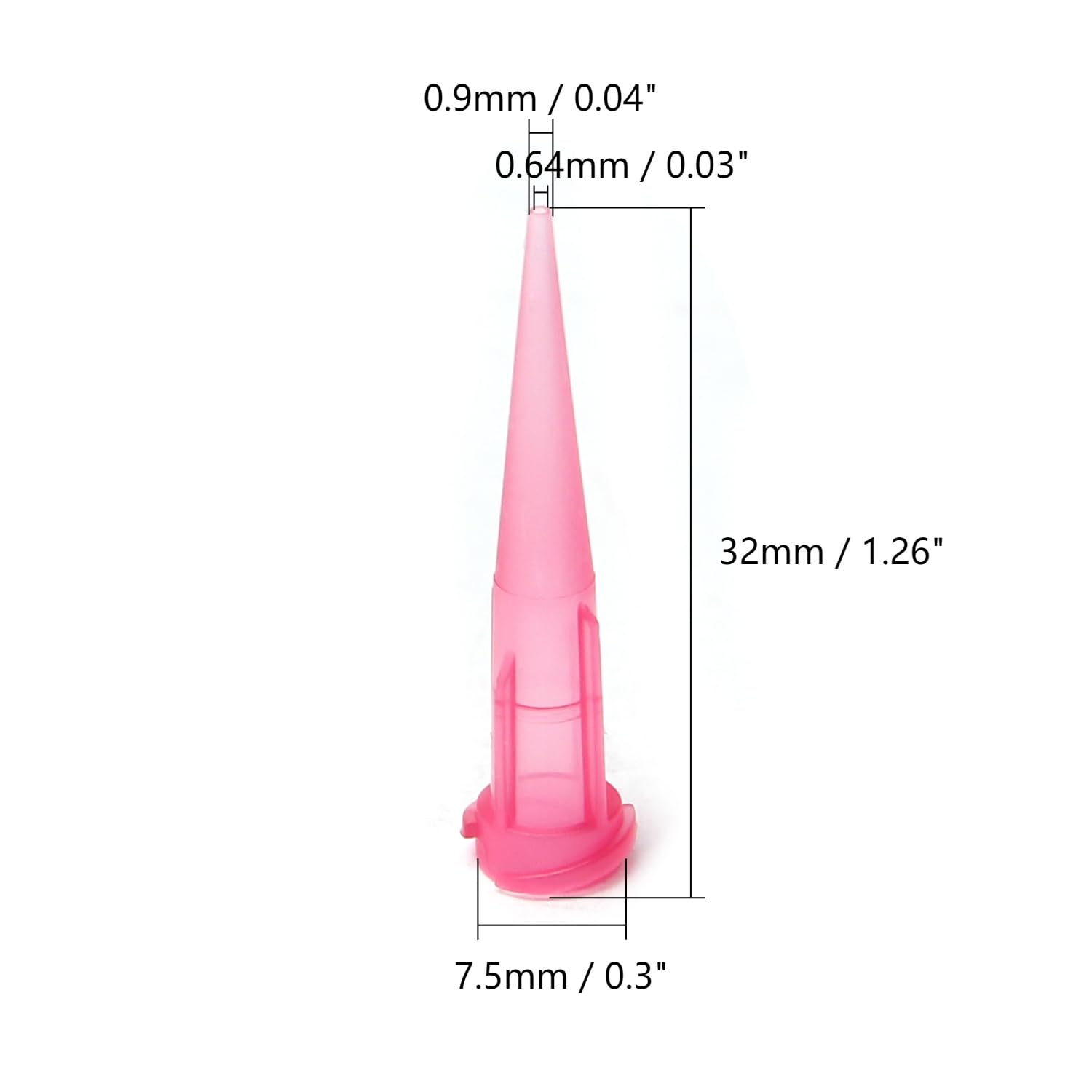 Auniwaig 100PCS Plastic Tapered Pinhead 20 Gauge TT Adhesive Dispensing Tip 0.64mm Tip ID Smoothflow Tapered Tips Dispensing Needle Tips Accessory Parts for Glue Epoxy Dispensing