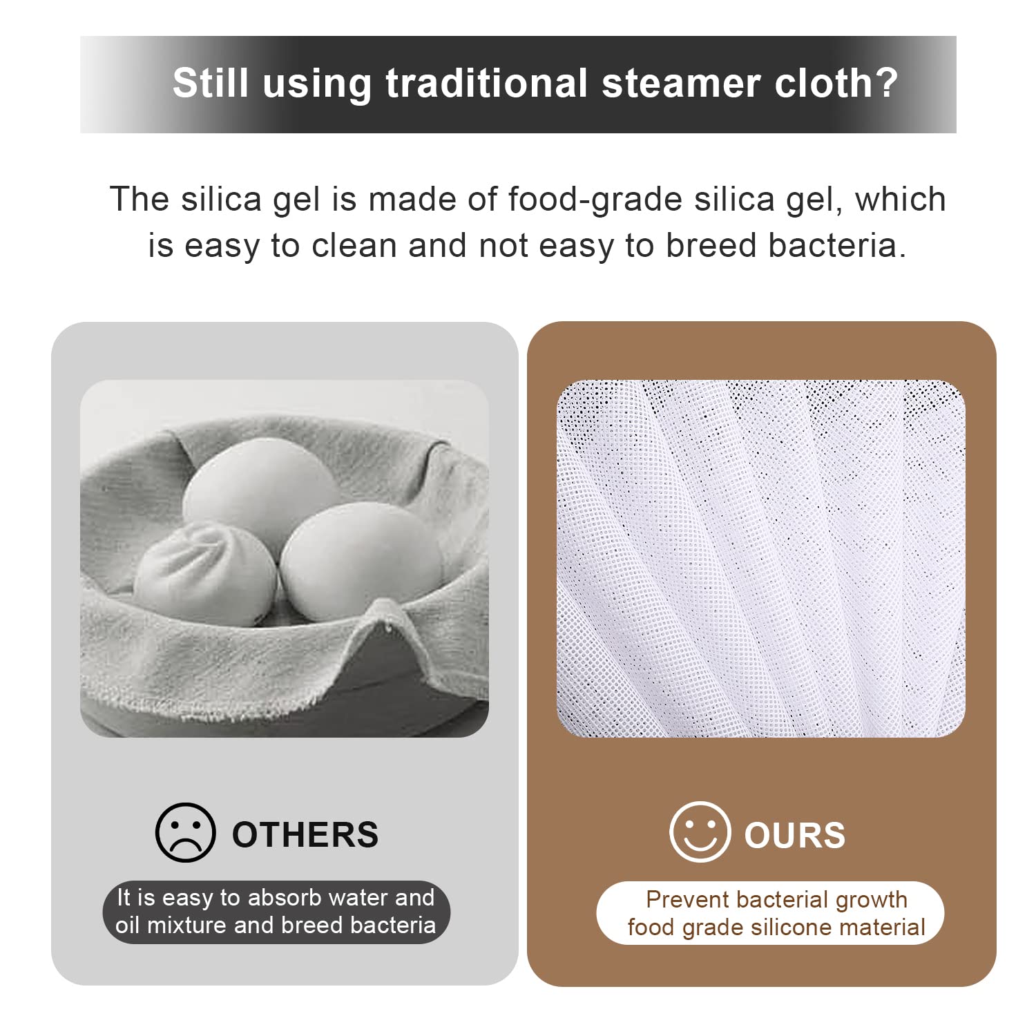 10 inch Non Stick Silicone Steamer Liners Mesh Mat Pad Steamed Buns Dumplings Baking Pastry Dim Sum Mesh Reusable Silicone Steamer Liners pastry mat bamboo steamer liners 10pcs