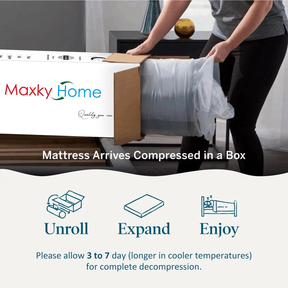 10 Inch Queen Mattress Memory Foam Mattress Queen in a Box, Individually Inner Spring Hybrid Mattresses, Medium Firm, CertiPUR-US