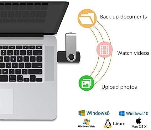 JUANWE 128GB USB Flash Drive 2 Pack 128GB Portable Thumb Drive USB 2.0 Storage Memory Stick for Computers USB Drive Pen Drive with Rotated Design-Black
