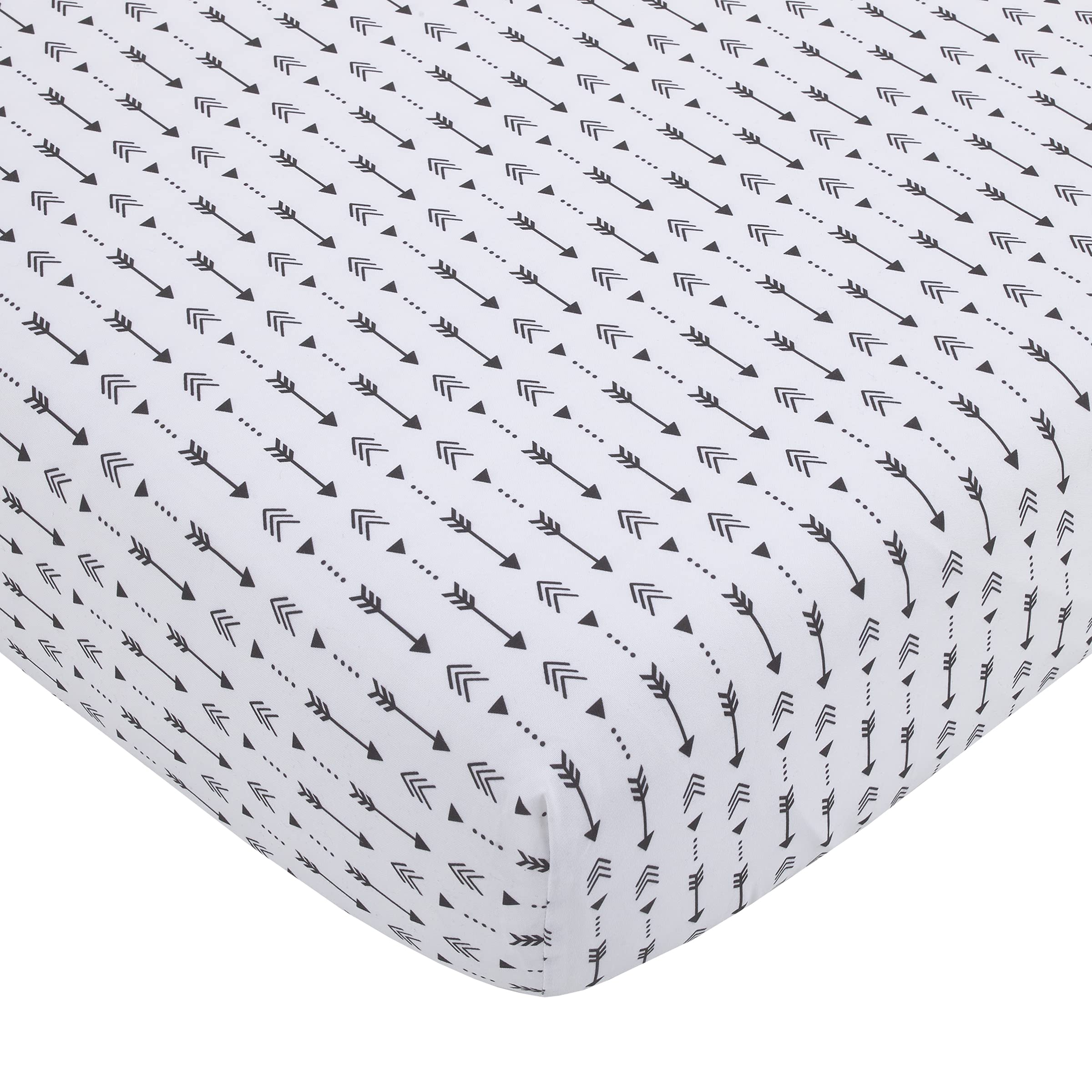 NoJo Little Love Little Man Cave Grey, Red, Black and Ivory, Bear, Fox, Moose, Buffalo Check and Arrows Rustic 3 Piece Nursery Crib Bedding Set - Comforter, Fitted Crib Sheet and Crib Skirt