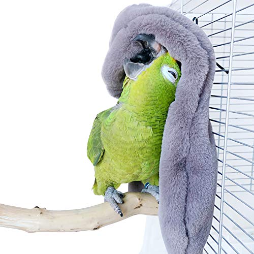 QBLEEV Cozy Corner Fleece Bird Blanket,Parrot Cage Snuggle Hut Cuddle Nest Hanging Toy,Small Animals Shelter Covers Plush Bedding for Parakeet Cockatiel Lovebirds Pigeon Eclectus
