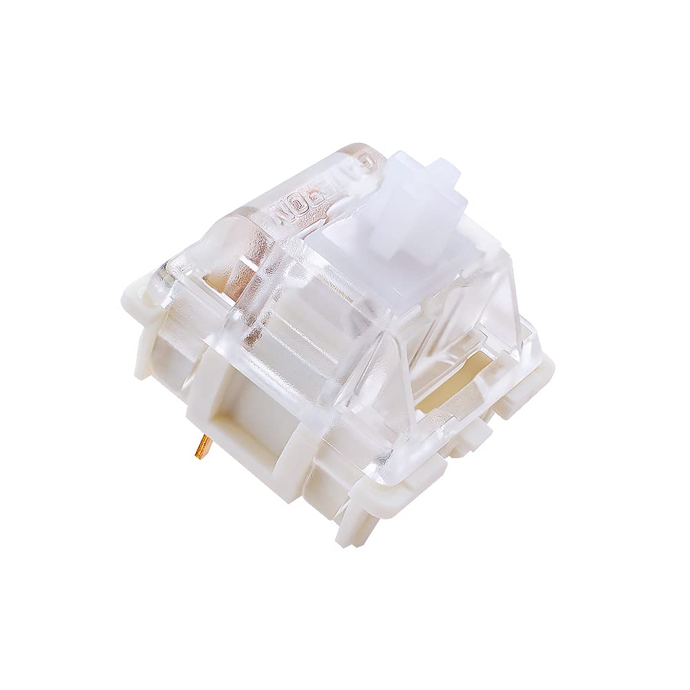 Gateron KS-9 20 Pack White Switches for Mechanical Keyboards,3-pin White-Shell Supporting SMD RGB Light