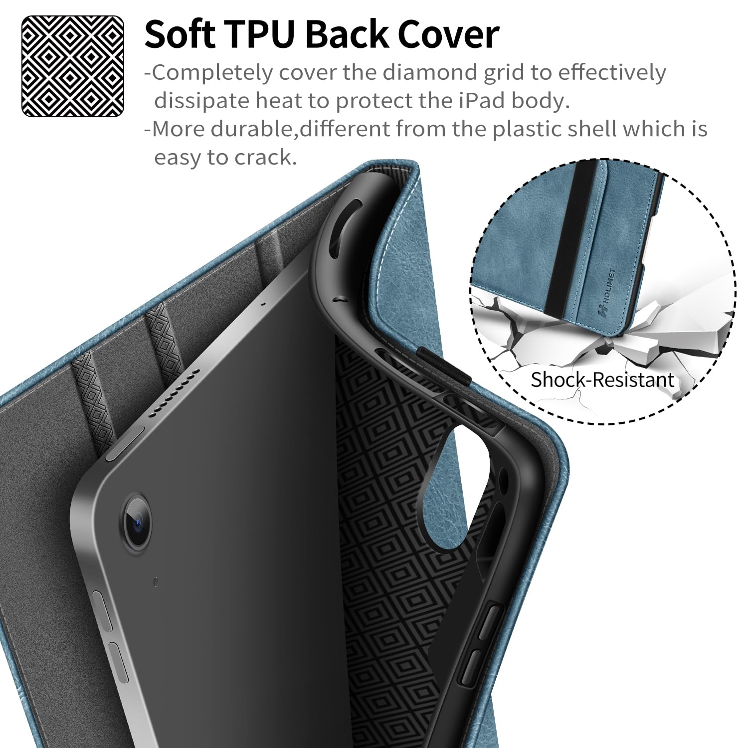 H HOLIMET Case for iPad Air 11 inch 2024 (M2)/iPad Air 4th/5th Generation 10.9-inch with Pencil Holder Pocket Typing Angle Auto Sleep/Wake Muti-Stand Vegan Leather