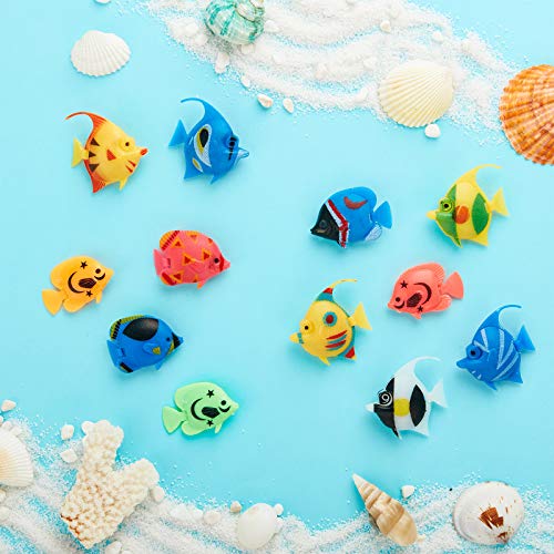 Weewooday 20 Pieces Artificial Moving Fishes Plastic Floating Fishes Lifelike Fish Ornament Aquarium Decorations for Fish Tank (Random Style)