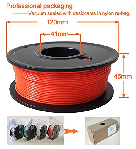 Maths PLA+ 3D Printer Filament 1.75mm (±0.02 mm), 250g/Spool×4, Independent vacuum package. 4 Colors Pack for 3D Printer & 3D Pen---Orange, Green,Black, White.