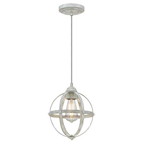 Westinghouse Lighting 6110700 Stella Mira Vintage One-Light Indoor Mini Pendant Light Antique Ash Finish, Brushed Nickel