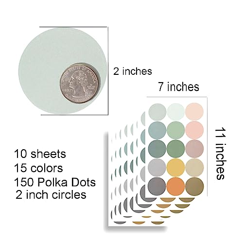 2-inch Polka Dot Wall Decals For Girls Bedroom Featuring 150 Neutral Boho Rainbow Wall Decal Stickers for Wall | Perfect For Boho Nursery and Boho Rainbow Classroom Decor | These Peel and Stick Dots For Walls are a great alternative to Wallpaper