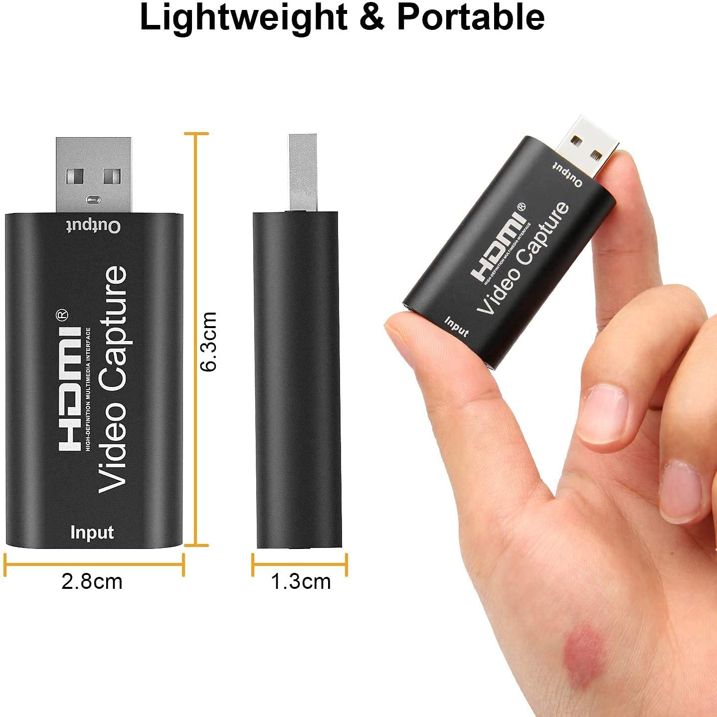 4K Video Capture Card, HDMI to USB Capture Card 1080P for Streaming, Recording, Gaming, Compatible with Nintendo Switch, PS5, Xbox